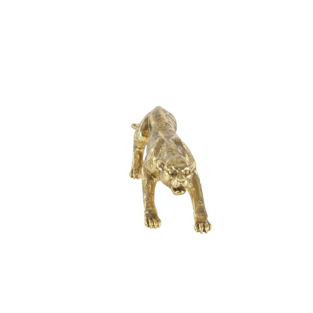 Litton Lane 8 in. x 8 in. Gold Polystone Leopard Sculpture 59553 - The ...