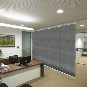 FINE FIXTURES Granite Gray 58 in. - 110 in. W x 94 in. L Adjustable 5 ...