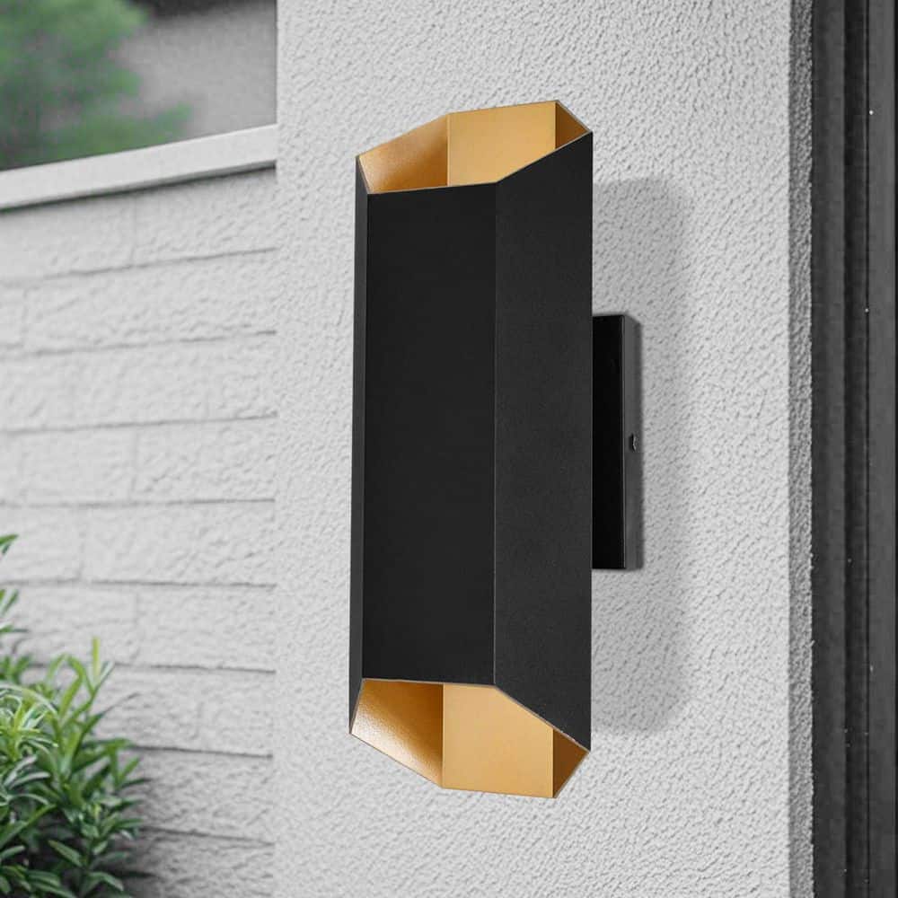 Cedar Hill 13 in. Hexa Bronze Integrated LED Outdoor Up and Down Wall ...