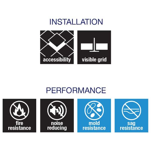 Armstrong CEILINGS Fine Fissured Black 2 ft. x 2 ft. Lay-in Ceiling ...