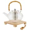 BonJour Tea Handblown Glass Zen Teapot with Stainless Steel Infuser and ...