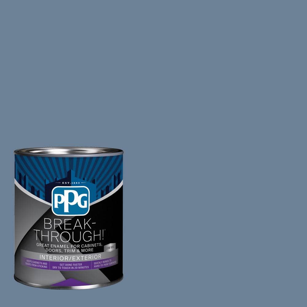 Break-Through! 1 qt. PPG1163-5 Silver Blueberry Satin Door, Trim ...