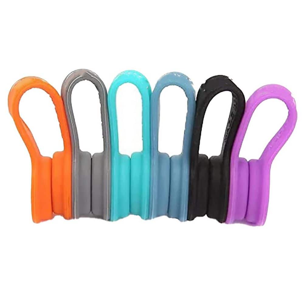 Lukyamzn Magnetic Cord Organizers Cable Clips and Straps Silicone Twist Ties Colorful Headphone ...