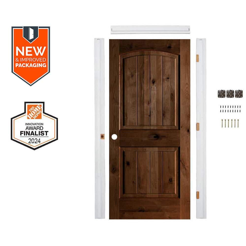 Krosswood Doors 32in.x80in. Alder Right Top Arch VG Provincial Stain ...