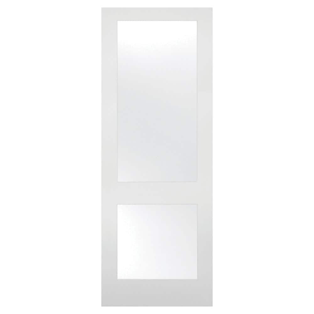 Builders Choice 28 in. x 96 in. Solid Core 2-Lite Satin Etch Glass ...
