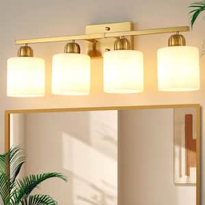 GMGSROM 32 in. 5-Light Chrome Modern Bathroom Vanity Light Fixture with ...