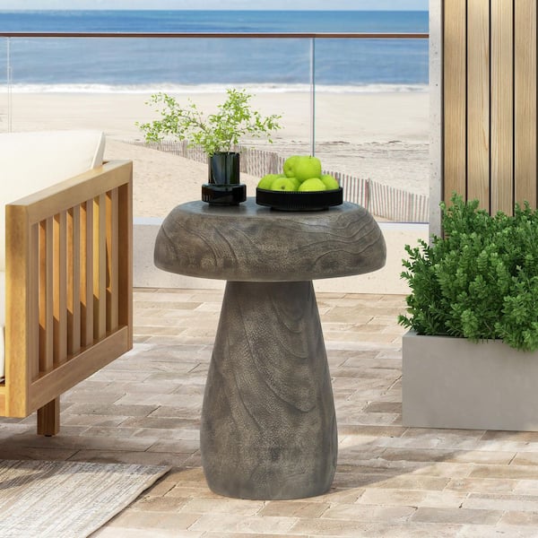 CHRISTOPHER KNIGHT HOME Oana Outdoor Patio MGO Mushroom Side Table with ...
