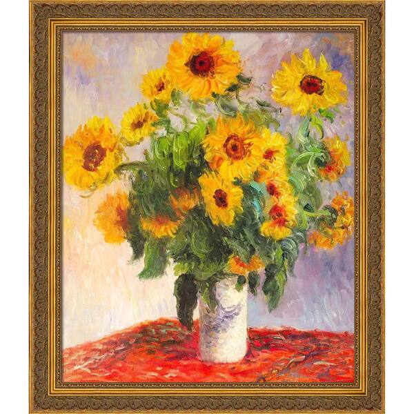 LA PASTICHE Sunflowers with Baroque Antique Gold Frame by Claude Monet ...