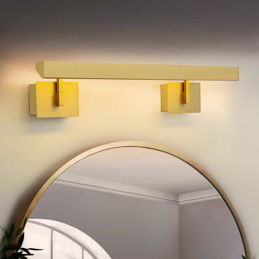 Rennnsan Taylor 23.6 in. 1-Light Gold Linear Dimmable LED Vanity Light ...