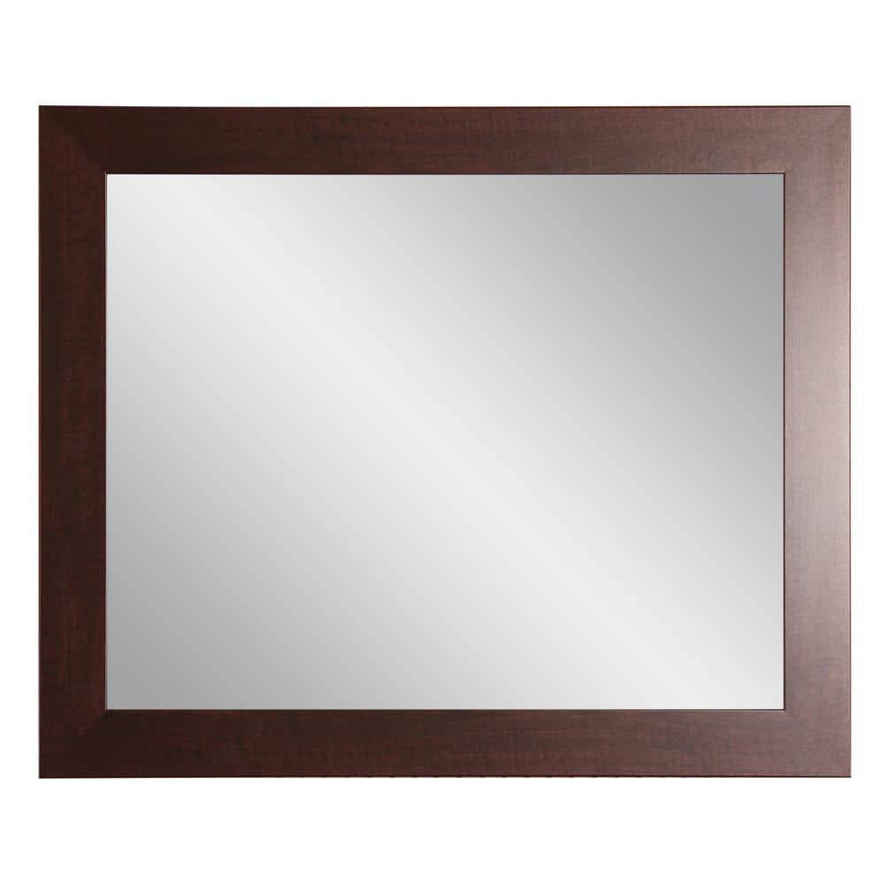 BrandtWorks 32 in. W x 60 in. H Rectangle Framed Walnut Brown Mirror ...