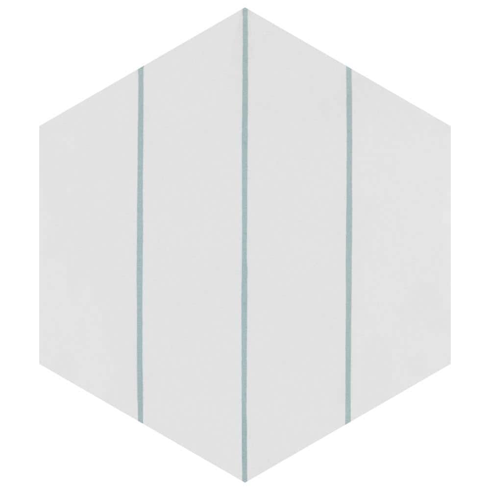 Merola Tile Porto Savona Hex Aqua 8-5/8 in. x 9-7/8 in. Porcelain Floor ...