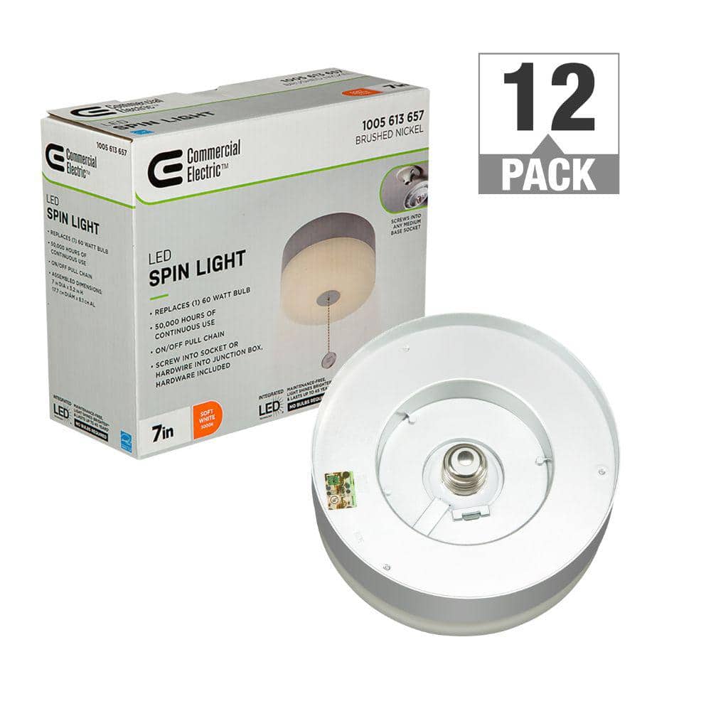 Commercial Electric Spin Light 7 in. Closet Light LED Flush Mount ...
