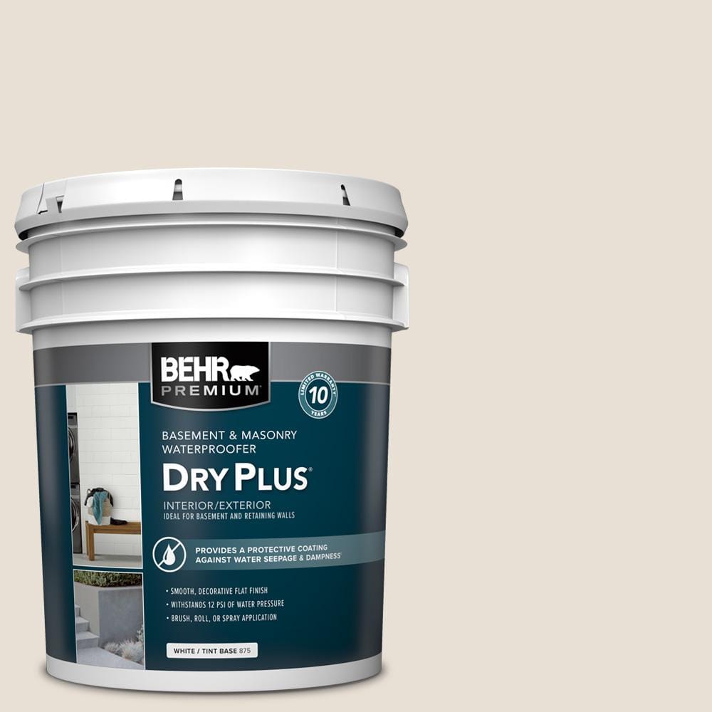 BEHR PREMIUM 5 gal. #DMW-01 Bleached Sand Flat Interior/Exterior Dry ...