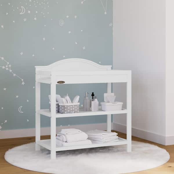 Graco Story White Changing Table with Water-Resistant Changing Pad ...