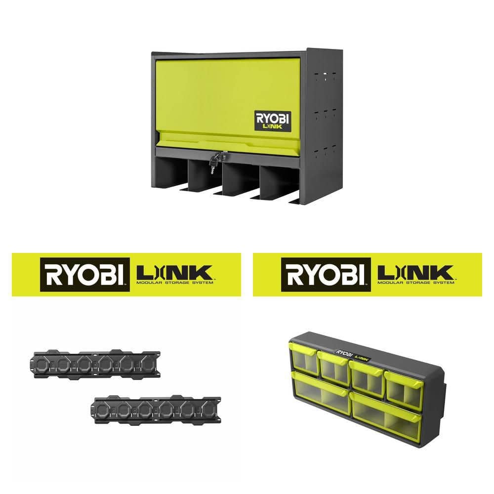 RYOBI LINK Steel Lockable Tool Organizer Cabinet, Wall Rails (2-Pack ...