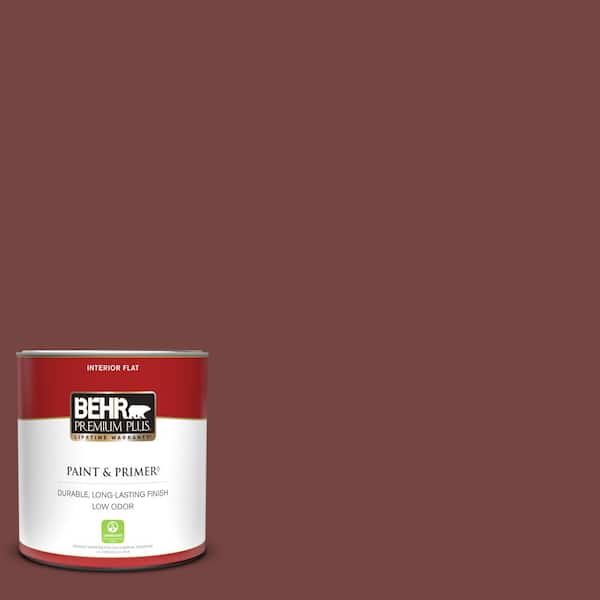 BEHR PREMIUM PLUS 1 qt. #S130-7 Cherry Cola Flat Low Odor Interior ...