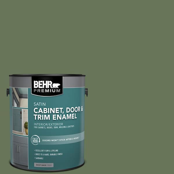 BEHR PREMIUM 1 gal. #PPU10-01 Scallion Satin Enamel Interior/Exterior ...