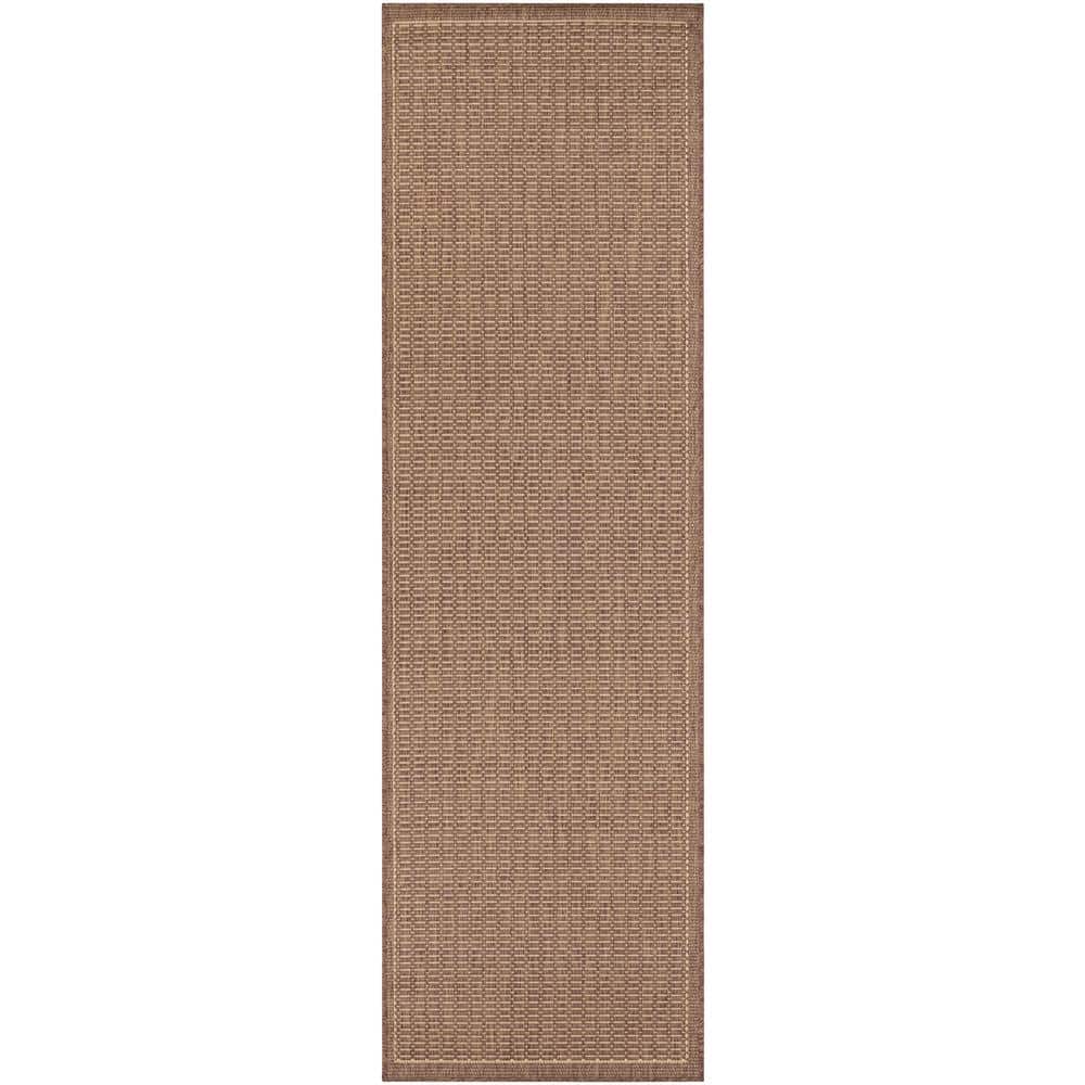 Couristan Recife Saddle Stitch Cocoa-Natural 2 ft. x 12 ft. Indoor ...