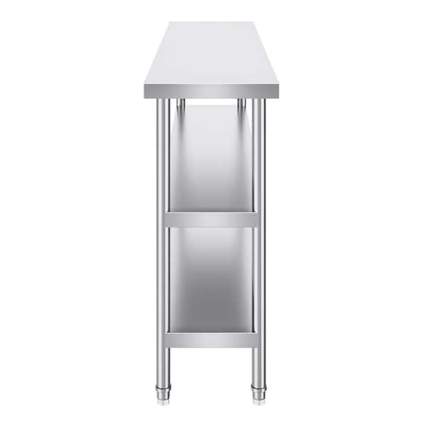 SVOPES 14 x 60 x 34 in. Stainless Steel Kitchen Prep Table, Heavy Duty ...