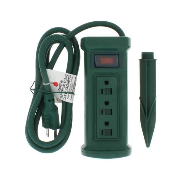 My Helper 6 ft. 16/3 3-Outlet Outdoor Extension Cord Power Stake PS30C-B