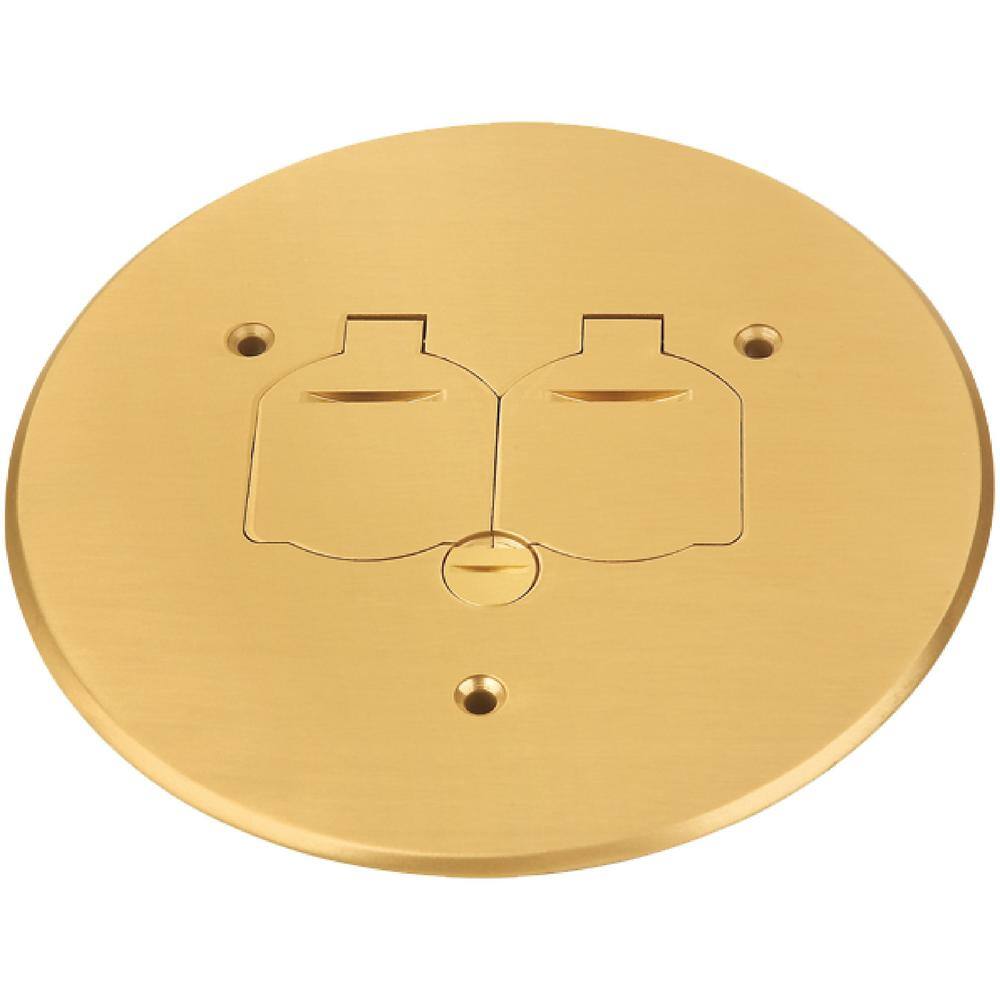 NEWHOUSE ELECTRIC Low-Profile Round Floor Box Outlet Cover with 15A TR ...