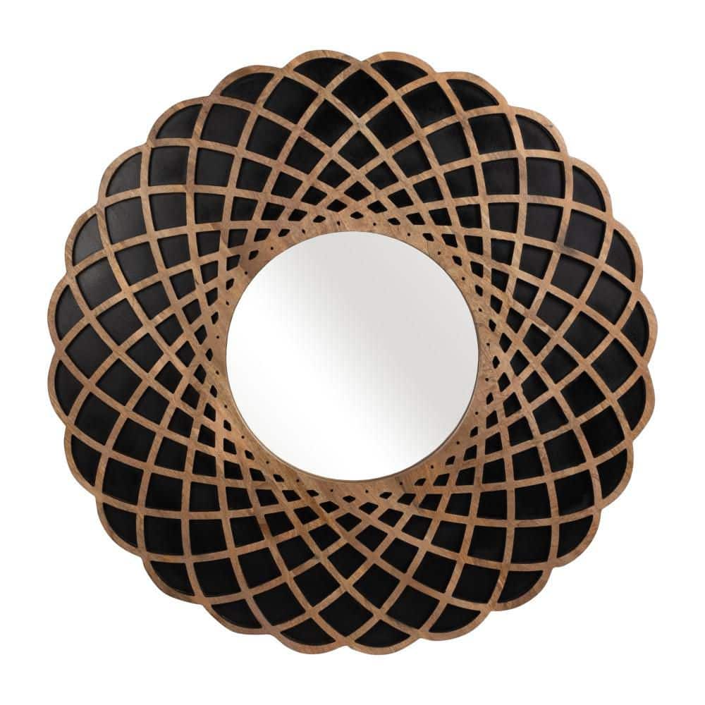 Liv & Skye Black 48 in. W x 48 in. H Modern Abstract Exquisite Round ...