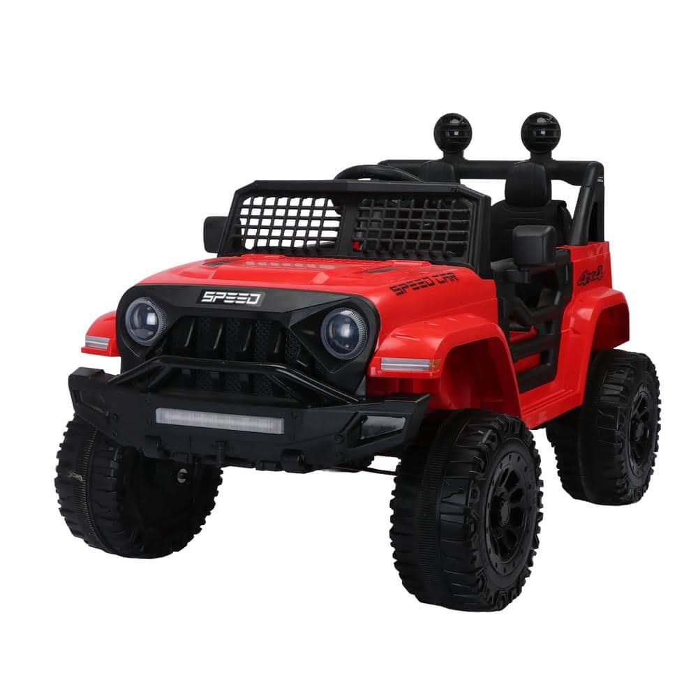 Sudzendf 12 in. Red Kids Truck Car 2.4G with Parents Remote Control, 3 ...