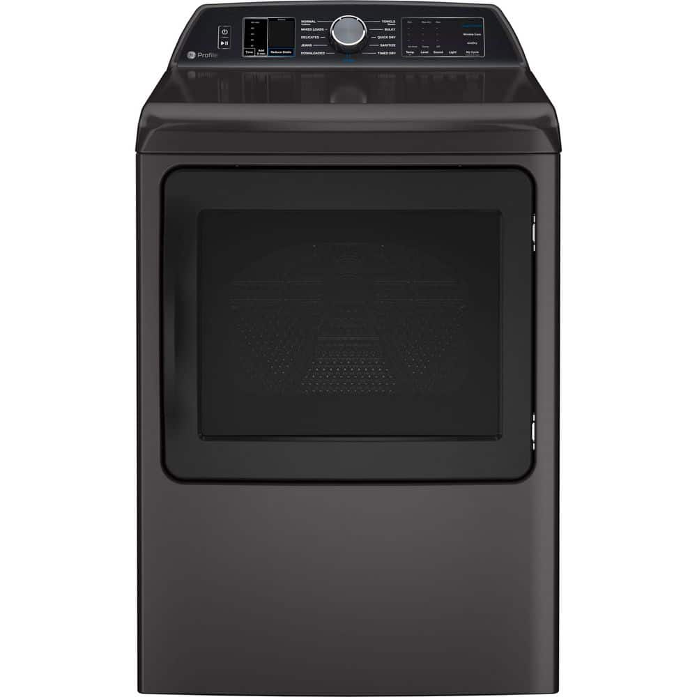 GE Profile 7.4 cu. ft. Smart Gas Dryer in Diamond Gray with Steam ...