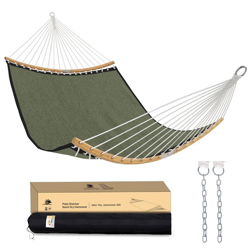 PATIOGUARDER Outdoor 2-person Quick Dry Olefin Fabric Hammock in Dark ...
