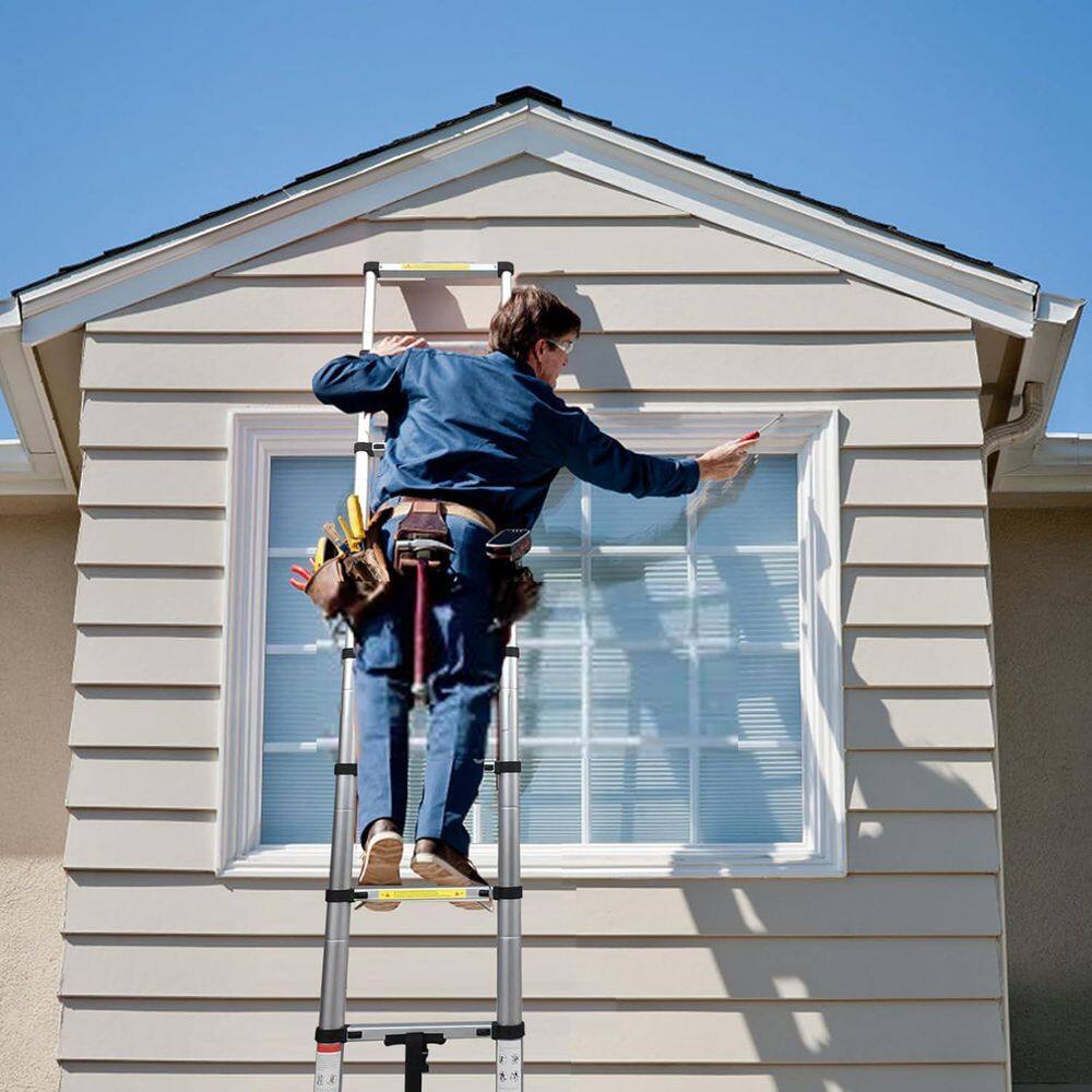 KIWDZFU 14.5 FT Telescoping Ladder Aluminum Collapsible Extension 330 ...