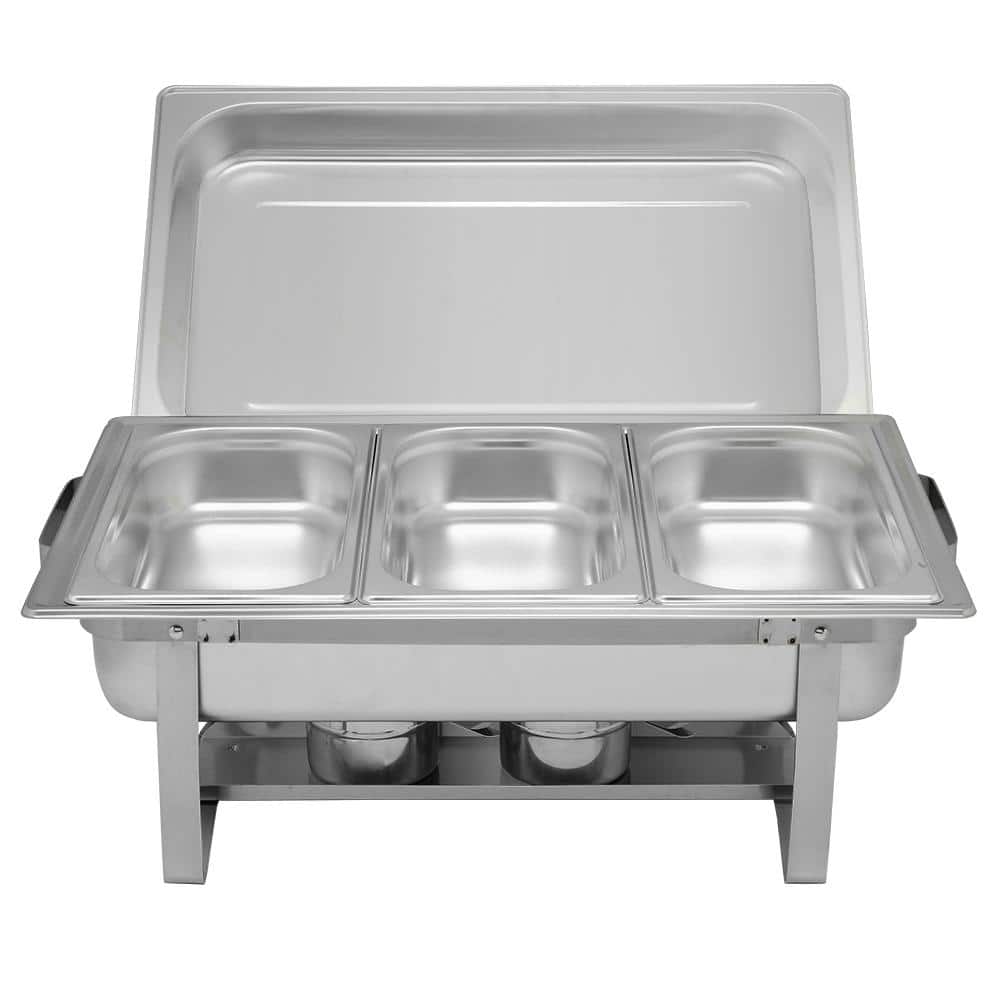 Karl home 8 qt. Rectangular Stainless Steel Chafing Dish with 3-Half ...
