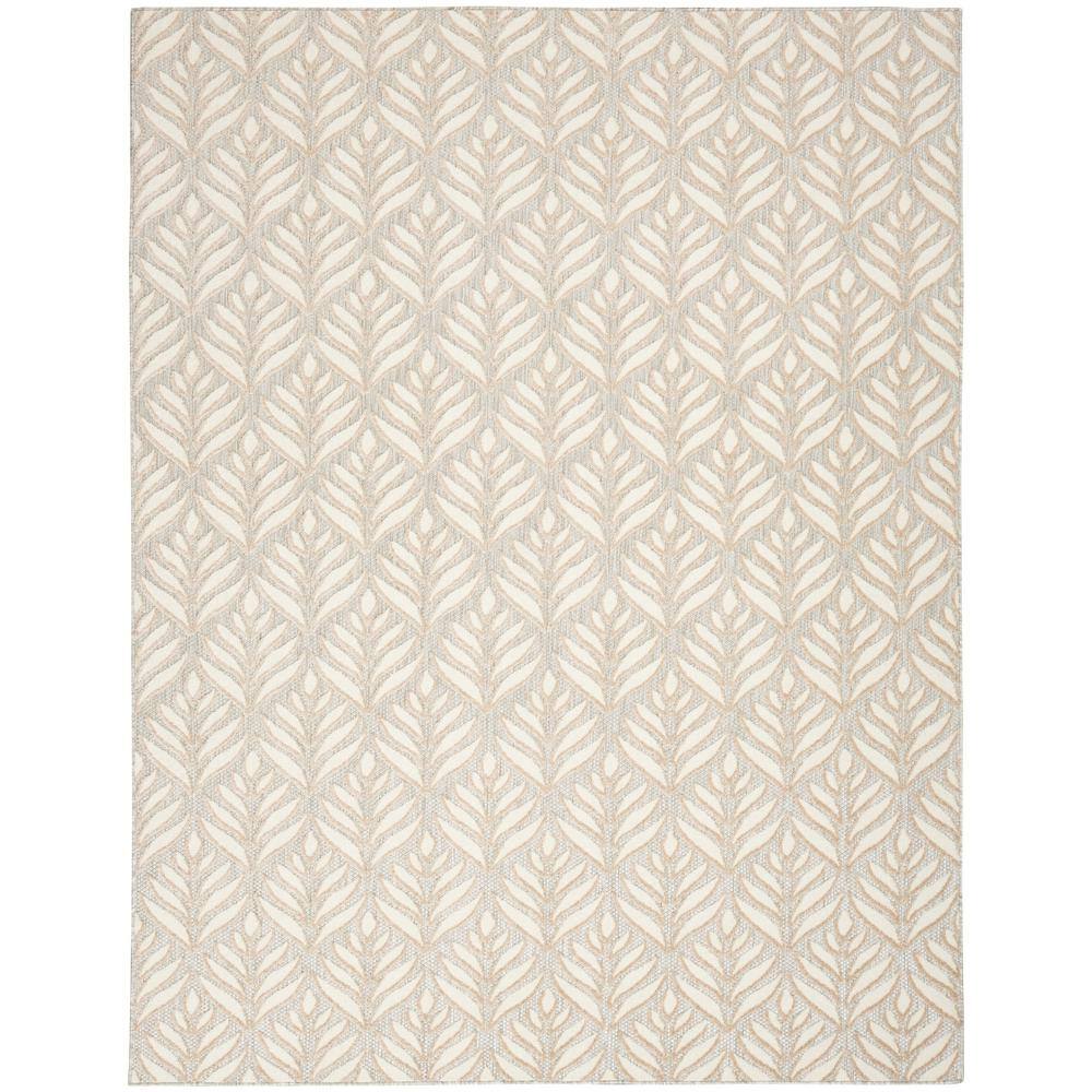 Nourison Aloha Ivory/Grey 8 ft. x 11 ft. Botanical Contemporary Indoor ...