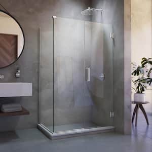 DreamLine Unidoor Plus 53.5 in. W x 34-3/8 in. D x 72 in. H Frameless Hinged Shower Enclosure in ...