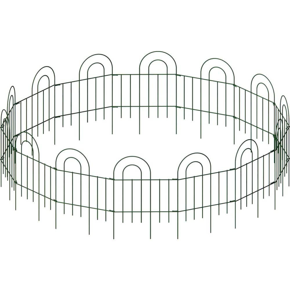 GOGEXX 245 in. L x 24 in. H 14-Panels Green Composite Fence Rail ...
