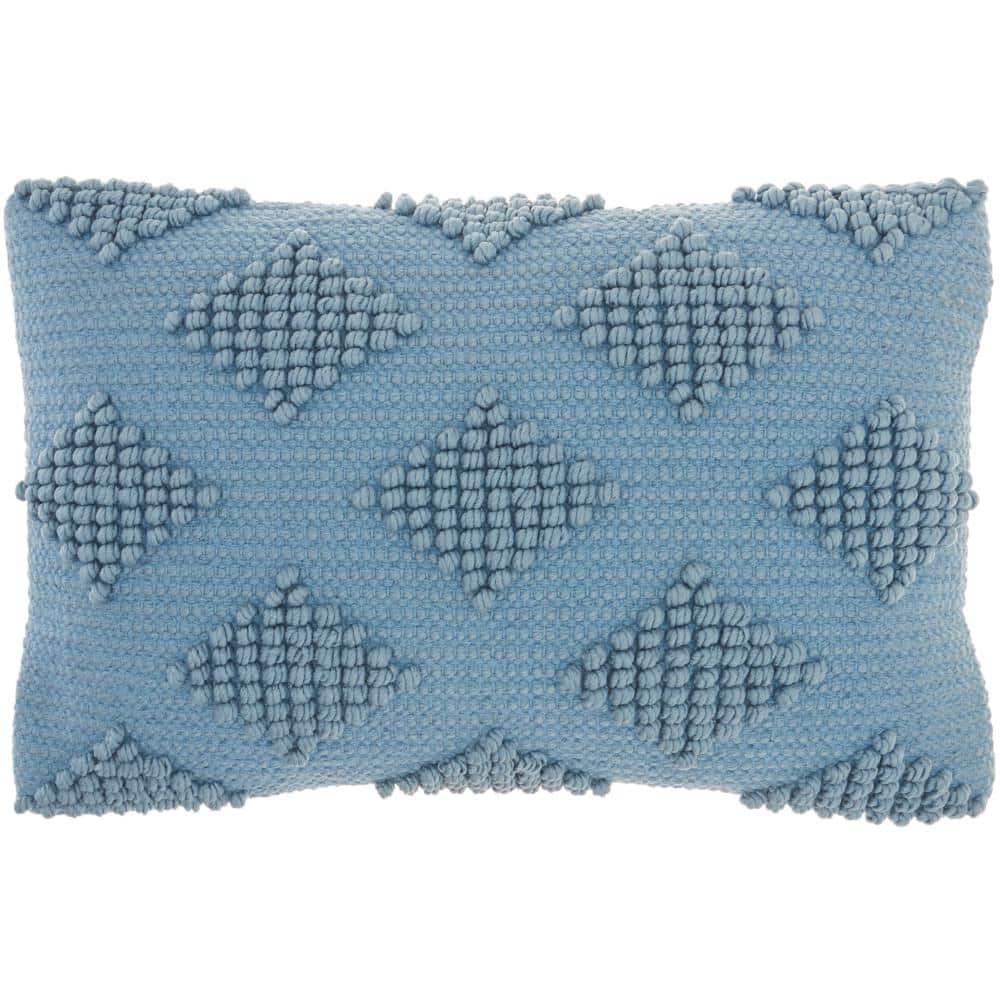 Mina Victory Lifestyles Ocean Blue Geometric 20 in. x 12 in. Rectangle ...