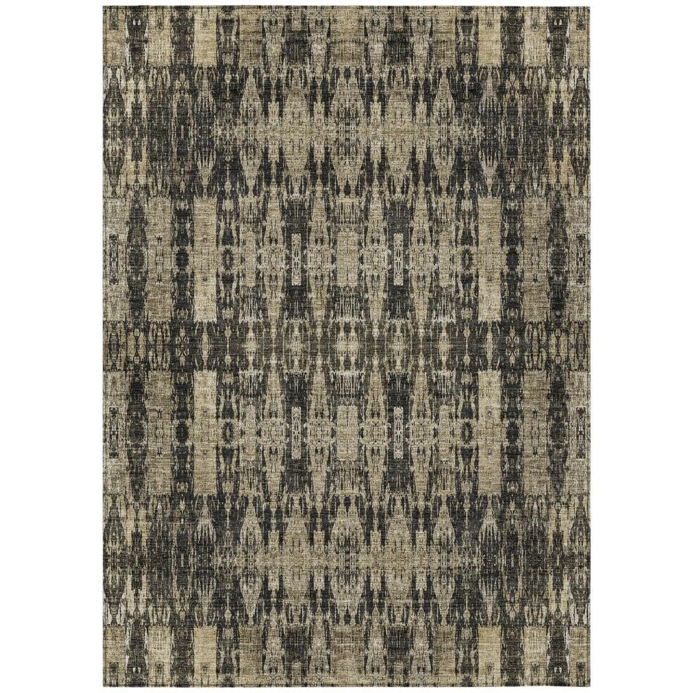HomeRoots Black, Taupe, Beige 10 ft. x 14 ft. Woven Moroccan Polyester ...