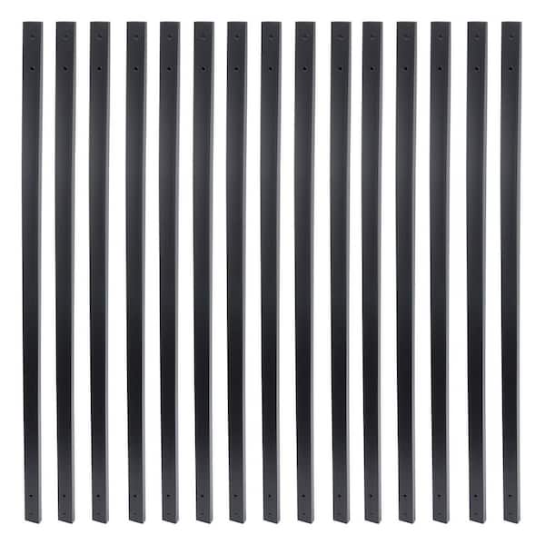 Afoxsos 38 in. H x 1 in. W Black Iron Stair Railing Kit with Screws for ...