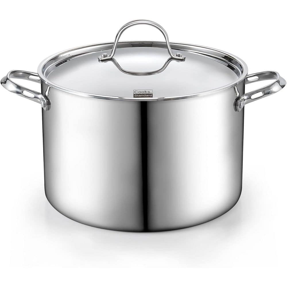 Cooks Standard 12-qt. Multi-Ply Clad Stainless Steel Stock Pot with Lid ...