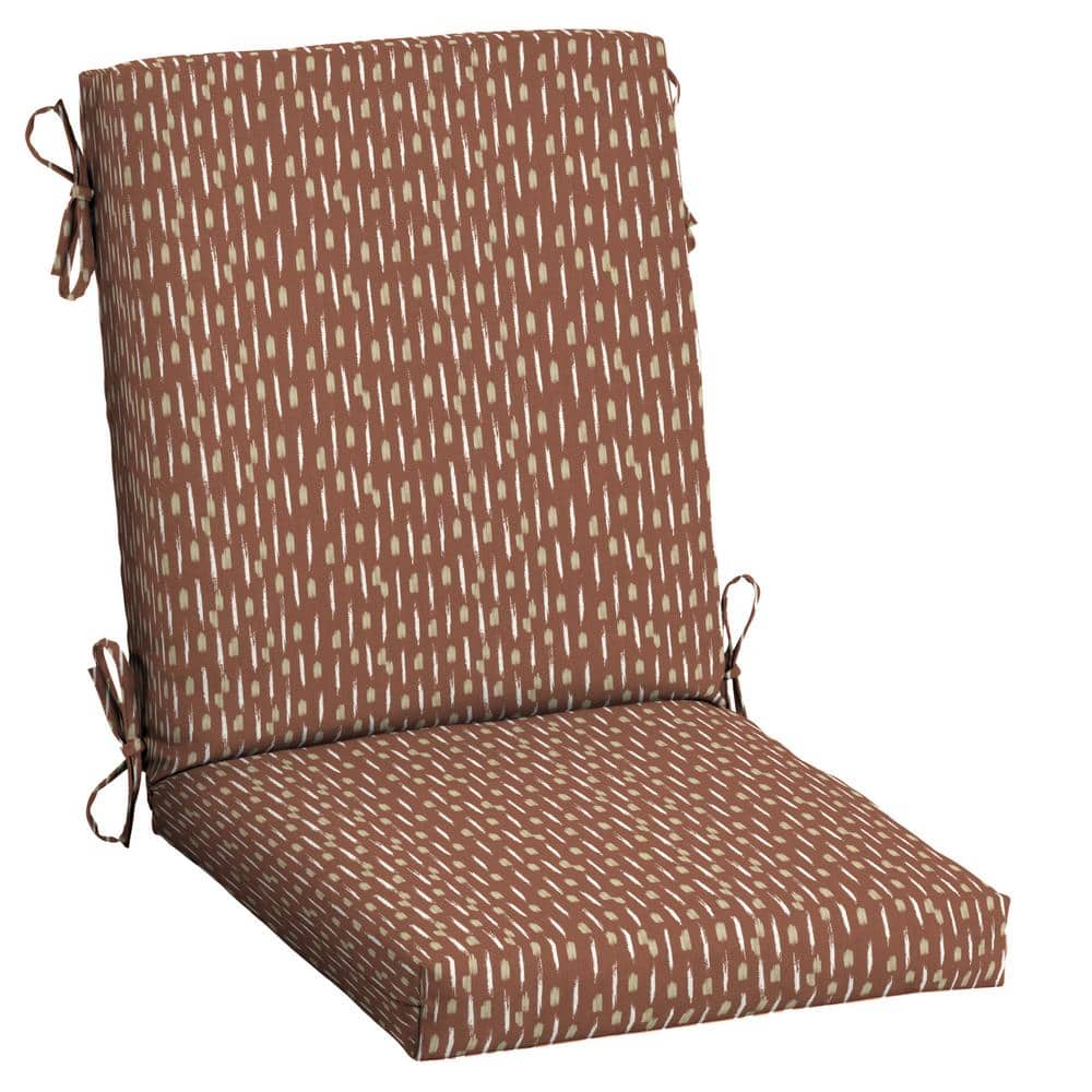 ARDEN 20 in. x 20 in. Outdoor High Back Dining Chair Cushion in Rust ...