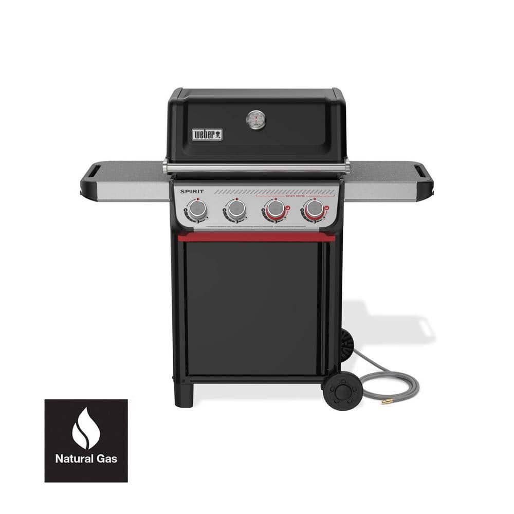 Weber Spirit E-425 4-Burner Natural Gas Grill in Black with Powerful ...