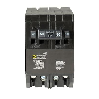 Square D Homeline 2-20 Amp Single-Pole 1-30 Amp 2-Pole Quad Tandem Circuit Breaker HOMT2020230CP