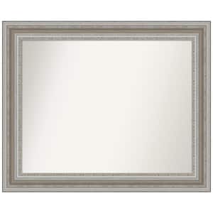Amanti Art Medium Rectangle Antique Silver Metallic Beveled Glass ...