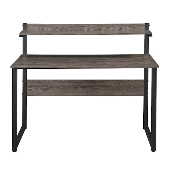 46.4 in. Retangular Brown Computer Desk with Hutch LKL-228-BCD - The ...