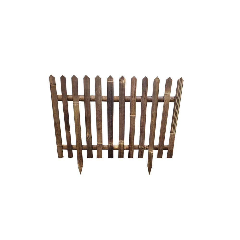 MGP 30 in. H Black Bamboo Picket Garden Fence BPB-30B - The Home Depot