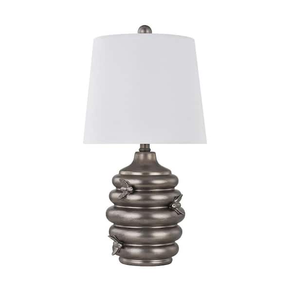 CRESTVIEW COLLECTION 23.5 in. Bronzed Novelty Table Lamp with White ...