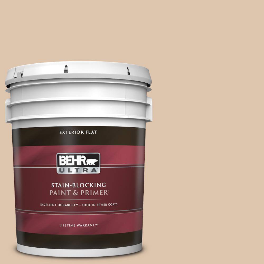BEHR ULTRA 5 gal. #PPU3-08 Sienna Dust Flat Exterior Paint & Primer ...