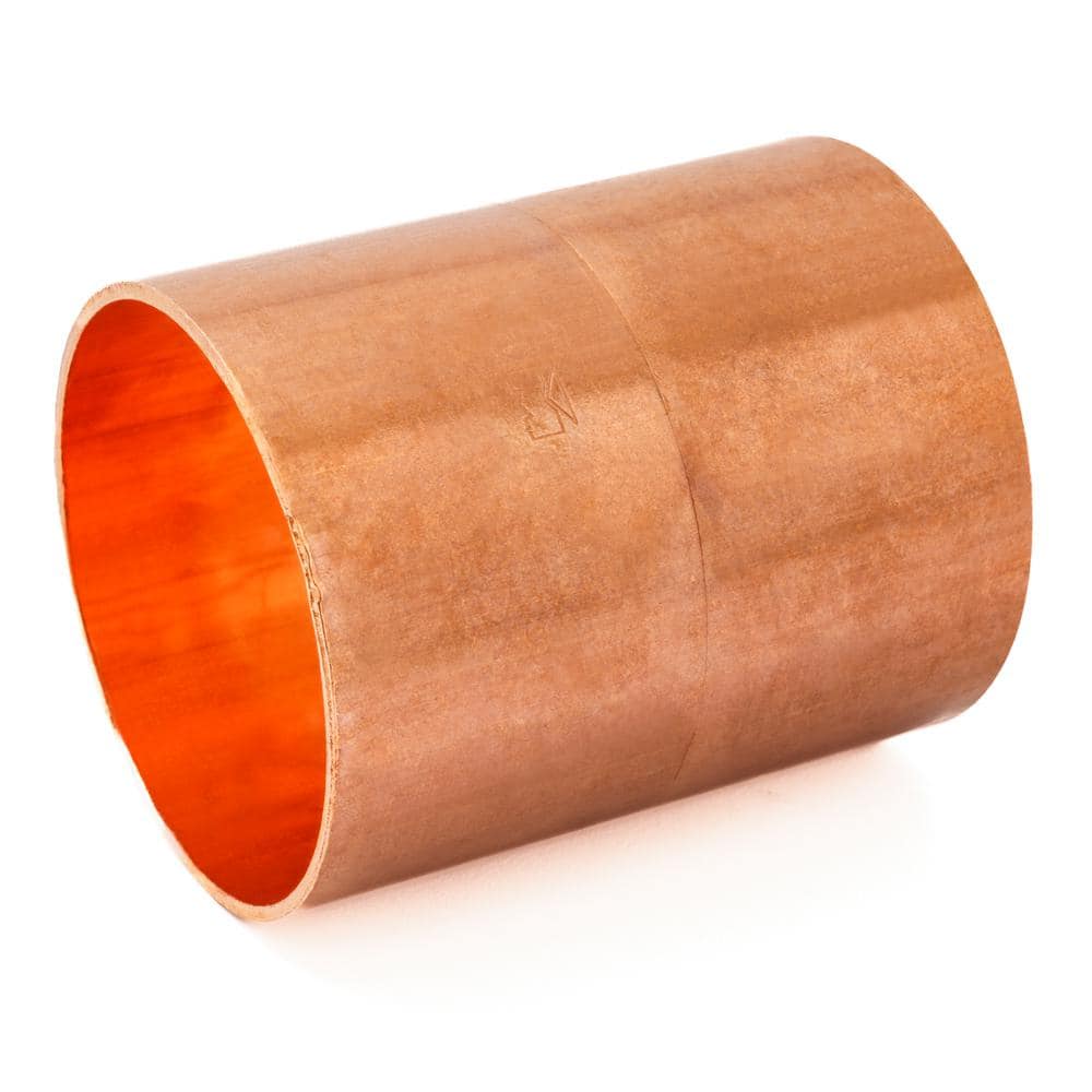 Everbilt 2 in. Copper Pressure Cup x Cup Coupling with Stop Fitting W ...