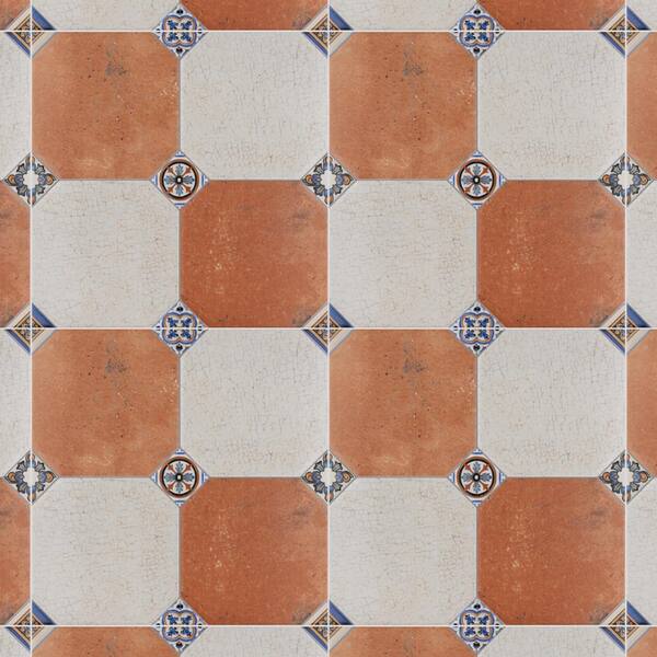 Merola Tile Manises Decor Mix 13-1/8 in. x 13-1/8 in. Porcelain Floor ...