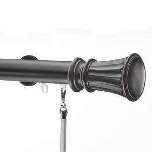 Art Decor Tekno 40 132 in. Traverse Rod in Black with Tama 40-Finial I ...