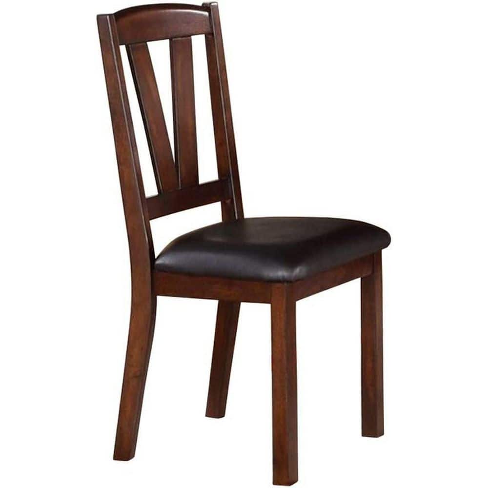 HOME IMPORTS EMPORIUM Brown Faux Leather Upholstered Wood Frame Dining ...